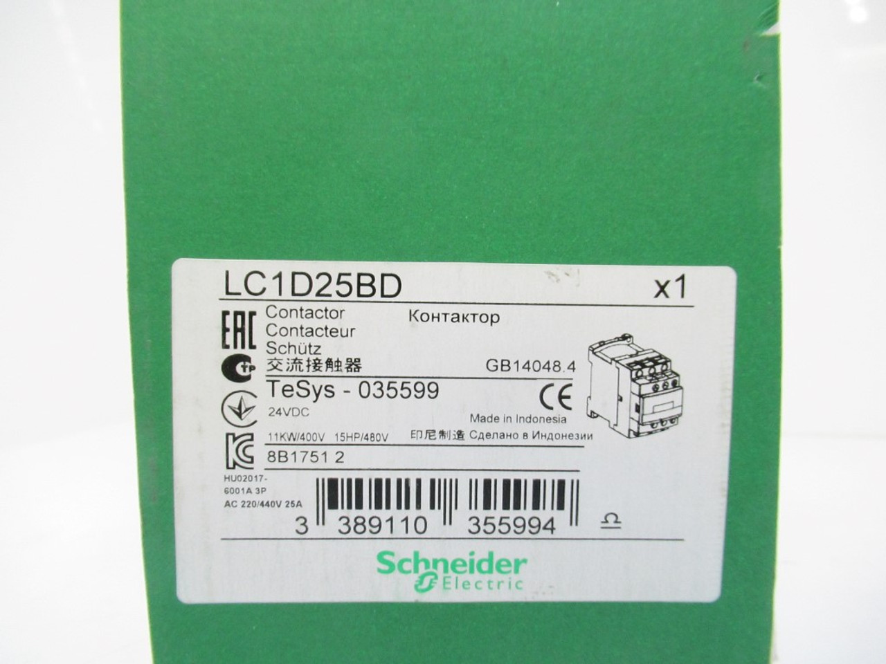 Schneider Electric Telemecanique LC1D25BD Contactor - PCM SURPLUS WORLD
